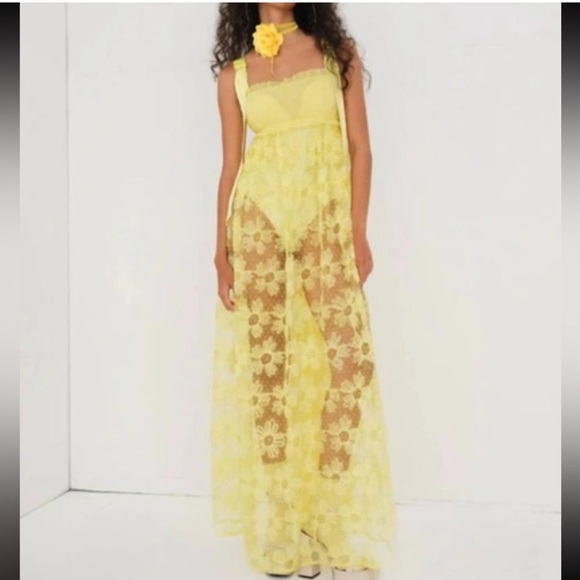 For Love And Lemons | Dresses | For Love Lemons 30 Emma Yellow Floral ...